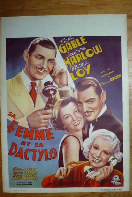 AFFICHE CINÉMA CLARK Cable Sa Femme et sa dactylo ,Jean Harllow EUR 170 ...