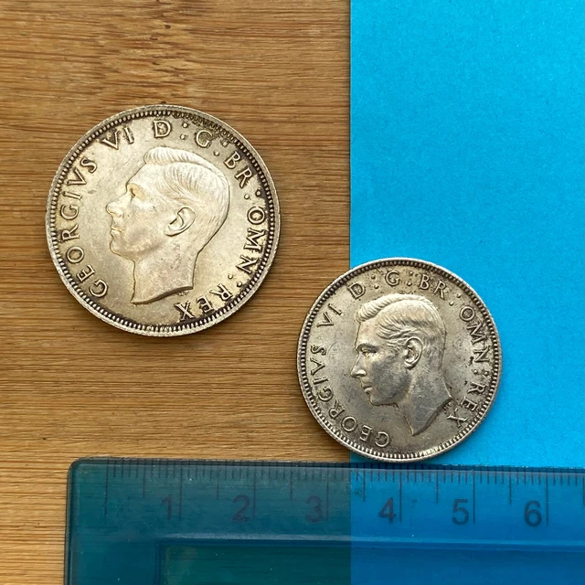 NICE GEORGE VI 1942 Half-Crown and 1944 Florin (ref #27) £1.85 ...