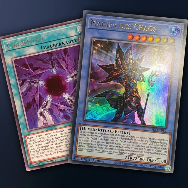 MAGIER DES CHAOS Neu! + Chaosform Set Ultra Rare Yugioh Deutsch Dunkler ...
