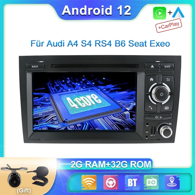 FÜR AUDI A4 S4 RS4 RNS-E SEAT EXEO Android 12 AutoRadio Car Play IPS DSP DVD CD EUR 202,99 ...