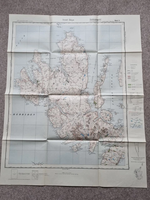 ORIGINAL WW2 GERMAN INVASION / AIRFORCE MAP Of SKYE 1938 EUR 34,04 ...