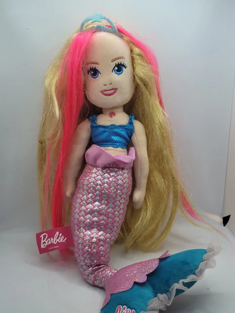 MATTEL BARBIE MERMAID 19"Plush Cuddly Soft Toy Teddy Barbie Mermaid ...