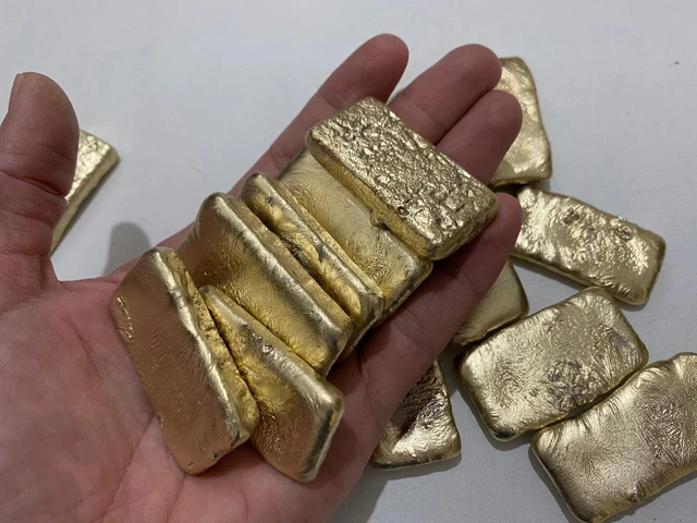 200 GRAMS SCRAP Gold Bar For Gold Recovery Melted Different Computer ...