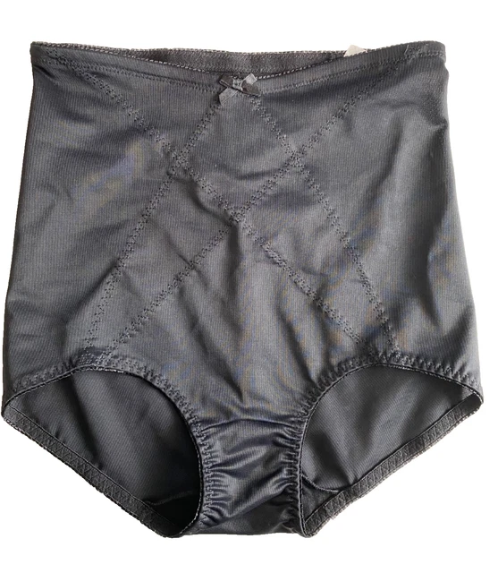 VINTAGE BLACK PANTY Girdle Waist 27" - 28" Firm Control Pantee Briefs ...