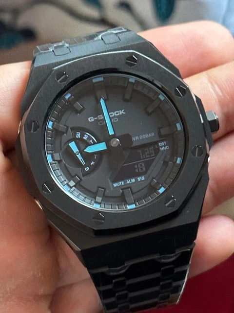 CASIO G-SHOCK GA-2100 Custom Casioak Mod- Metal Royal Oak Silver and ...