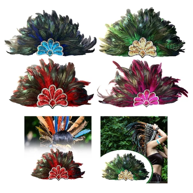 ARTIFICIAL FEATHER HEADDRESS Headwear for Adults for Party Stage Halloween $26.57 - PicClick AU