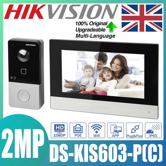 HIKVISION DS-KIS603-P(C) WIFI POE IP Video Intercom Kit Doorbell Door ...
