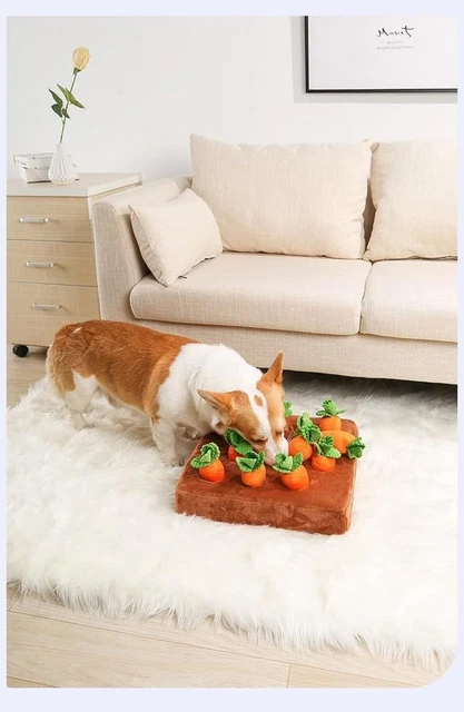 DOG SNUFFLE MAT Pet Carrot Plucking Plush Toy, Dog Slow Feeding Mat ...