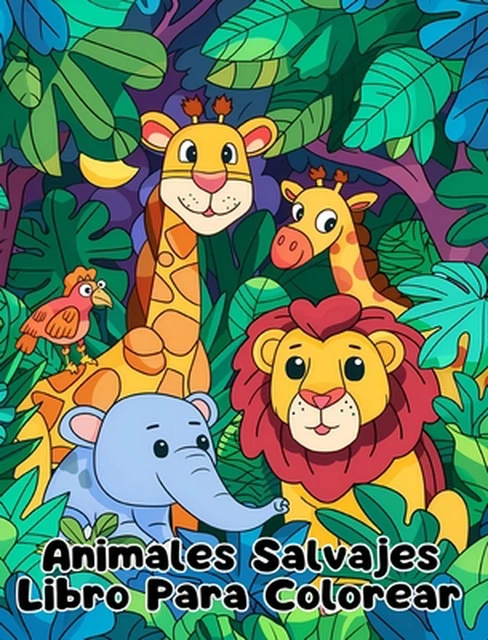 LIBRO PARA COLOREAR de Animales Salvajes: P?ginas Simples Para Colorear de Anima £45.06 ...