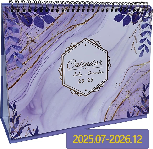 AESTHETIC SMALL DESK Calendar 2025.07-2026.12, 18Month Use July 2025 to ...