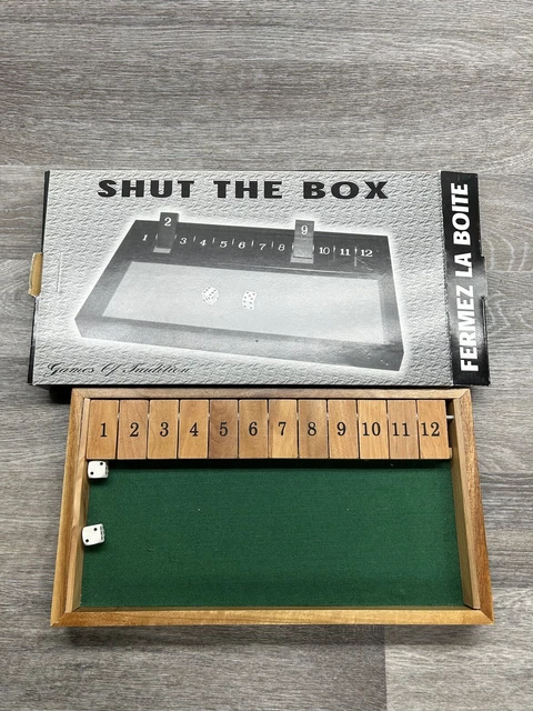 GAMES OF TRADITION Shut the Box Deluxe Wood 12 number Dice Game $10.99 ...