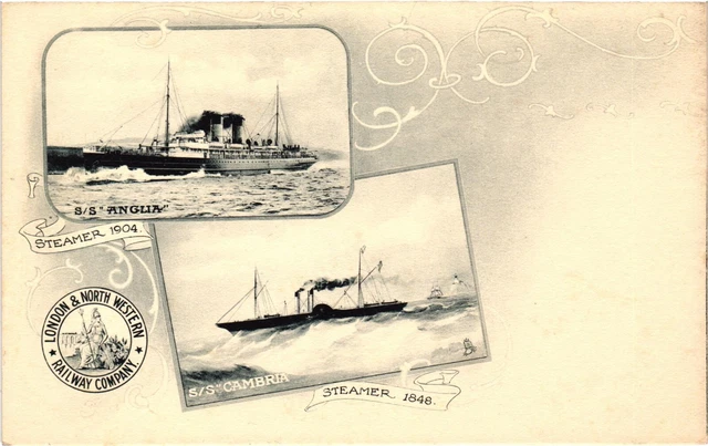 LONDON & NORTH Western Railway Company Steamers SS Anglia & SS Cambria ...