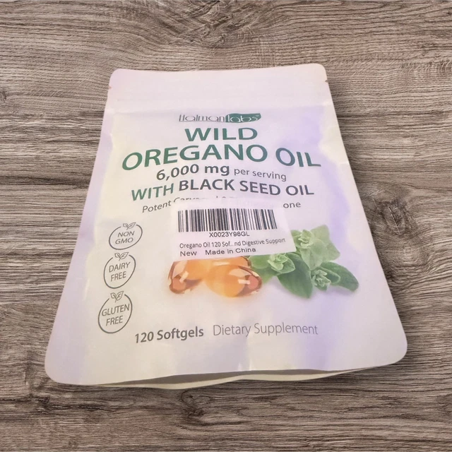 WILD OREGANO OIL 6000mg Serving With Black Seed 120 Softgels Dairy ...