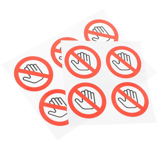 10PCS DO NOT Touch Stickers Round Warning Sign Vinyl Decals No Touch ...