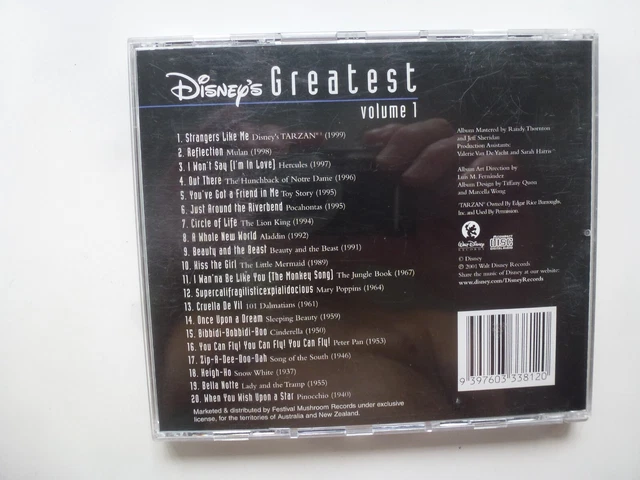 DISNEY S GREATEST Volume 1 Cd 2001 Nz £7.40 - PicClick UK