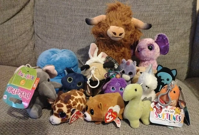 SOFT TOY BUNDLE Highland Cow Soft lings And Ty Small Soft Toys £5.00 ...