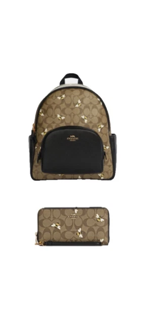 COACH COURT BACKPACK In Signature Canvas With Bee Print with matching ...