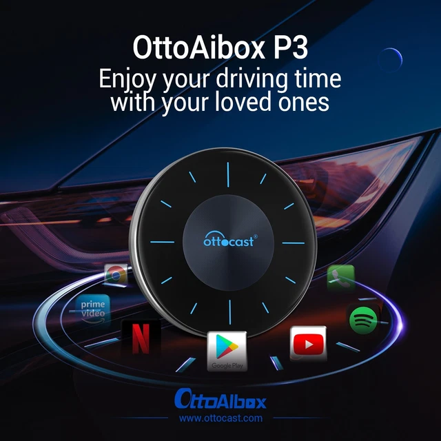 OTTOAIBOX P3 CARPLAY AI Box Wireless Android Auto CarPlay Adapter ...