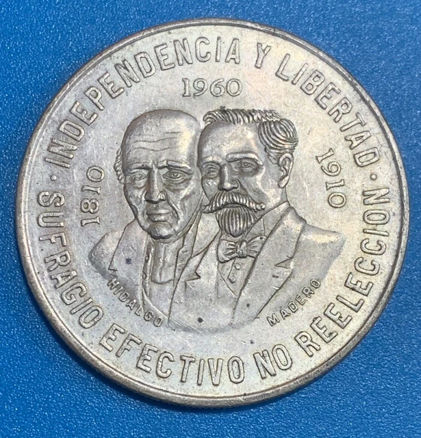 1960 MEXICO 10 Pesos War of Independence 0.900 Silver Coin $49.99 ...