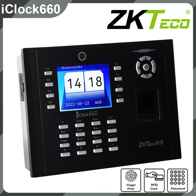 ZKTECO ICLOCK660 BIOMETRISCHE Fingerabdruck RFID Zeituhr ...