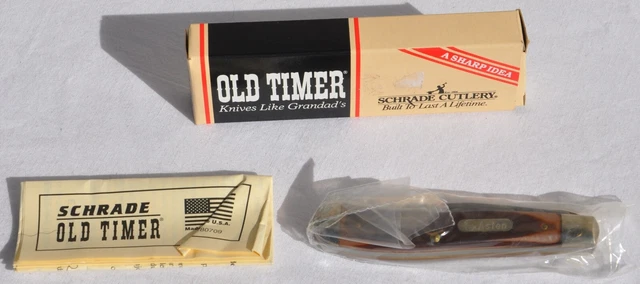 VINTAGE NEW SCHRADE Cutlery Company Asten Old Timer 194OT Trapper ...