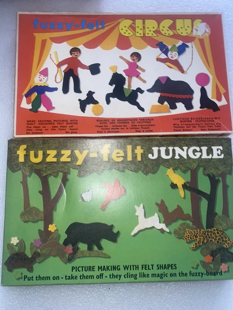 VINTAGE FUZZY FELT Jungle & Circus 1960s Allan Industries Ltd Great ...