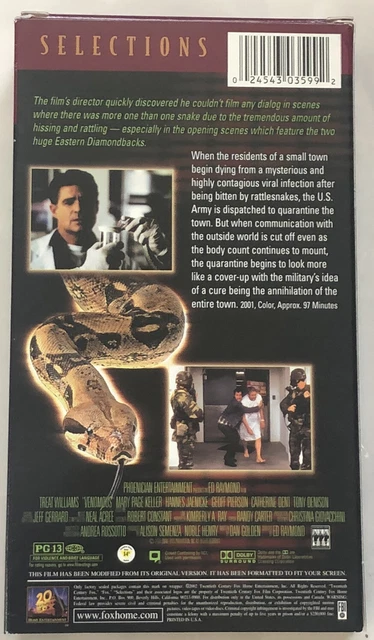 VENOMOUS VHS TAPE Snakes Treat Williams Horror B Movie S2B £5.37 ...