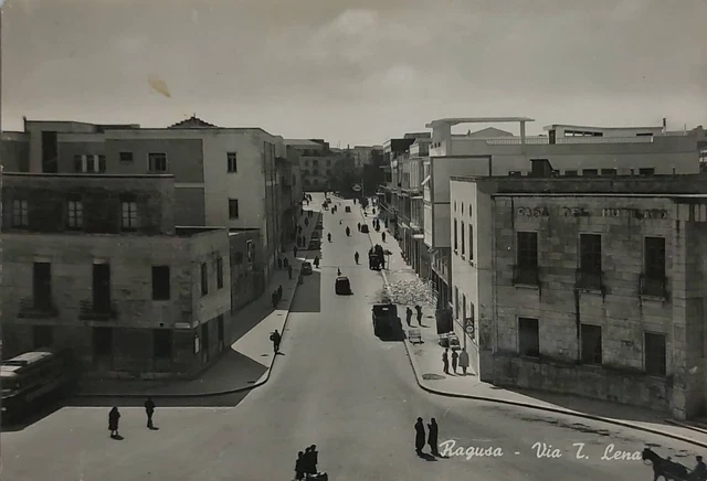 RAGUSA - VIA T.LENA , vg 1956 f.g. ANIMATA - BELLA EUR 2,50 - PicClick IT