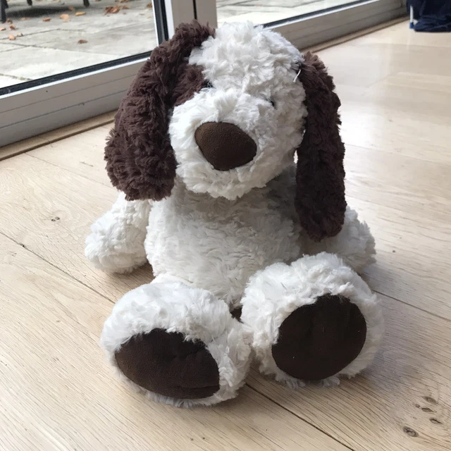 JELLYCAT RETIRED ROLLO Mutt Patch soft toy Plush beannie Brown & White ...