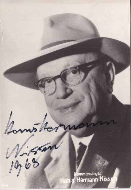 AUTOGRAPHED PHOTO OF OPERA SINGER Hans Hermann Nissen bass £2.99 ...