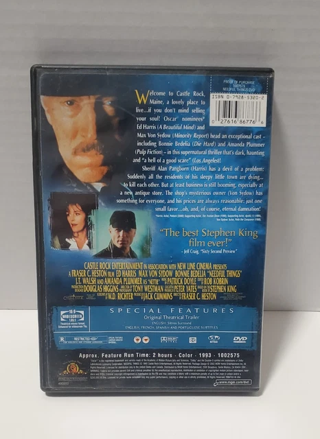 NEEDFUL THINGS (DVD, 1993) Ed Harris, Max von Sydow, Bonnie Bedeli ...