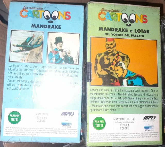 LOTTO 2 VHS MANDRAKE E LOTAR VHS CARTOONS FANTASILANDIA MFI NUOVE ...