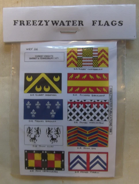 WARS OF THE Roses Yorkist Knights Freezywater Flagsheet WRF 26 £3.75 ...