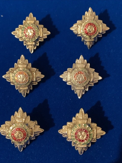 6X BRITISH ARMY Officers Rank Pips Bath Stars Tria Juncta In Uno ...