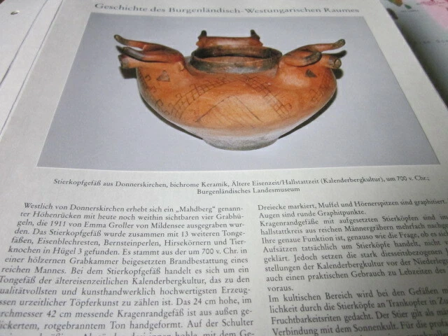 BURGENLAND ARCHIV 1002 Stierkopfgefäß aus Donnerskirchen Hallstattzeit ...