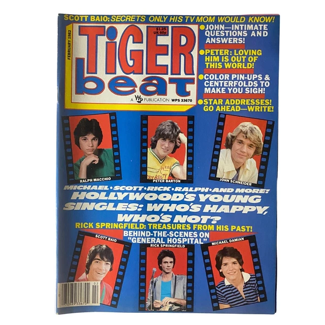 TIGER BEAT MAGAZINE February 1982 Ralph Macchio, Peter Barton w Poster ...