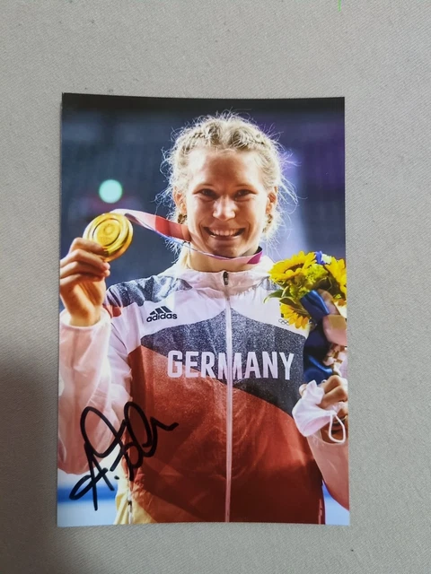 AUTOGRAMMKARTE (SIGNIERTES FOTO) Aline Rotter Focken- Deutsche Ringerin ...