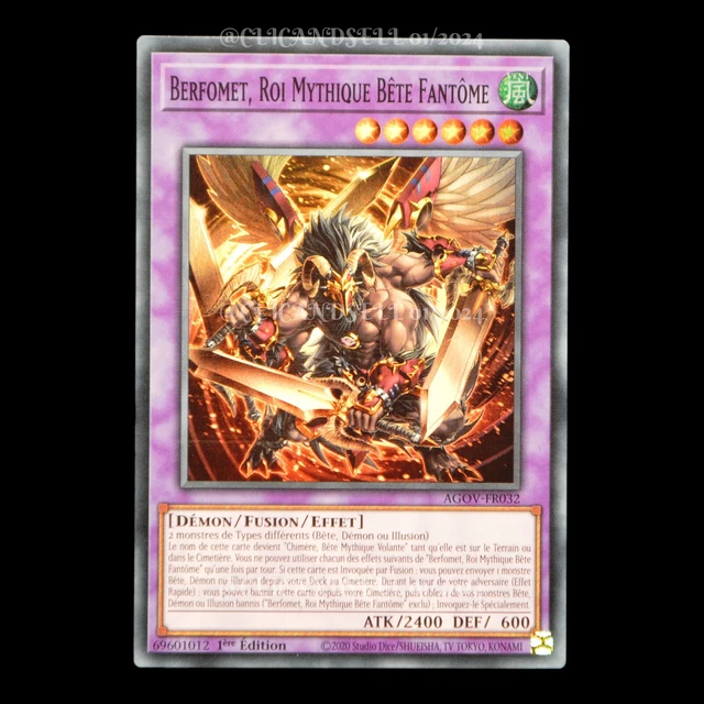 CARTE YU-GI-OH AGOV-FR032 Berfomet, Roi Mythique Bête Fantôme SR EUR 4,50 - PicClick FR