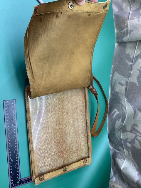 ORIGINAL WW1 BRITISH Army Officers Canvas Map Case with Shoulder Strap ...
