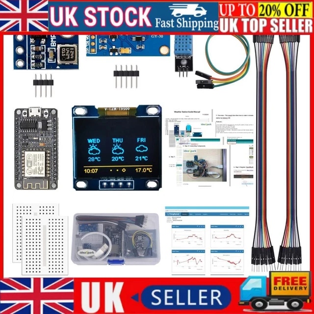 ESP8266 WEATHER STATION OLED Display Atmosphetic Pressure Light Sensor ...