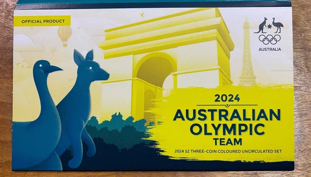 AUSTRALIAN: 2024 3 X $2 Olympic Team Coloured Unc Coin Set .. . $39.00 ...