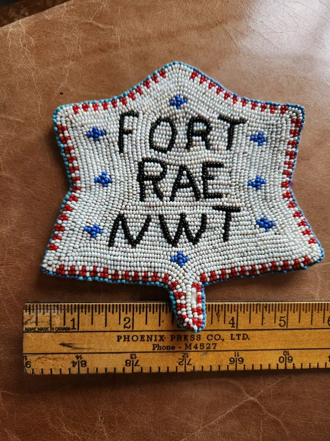 VINTAGE BEADED SOUVENIR of Fort Rae, NWT, aboriginal Native American ...