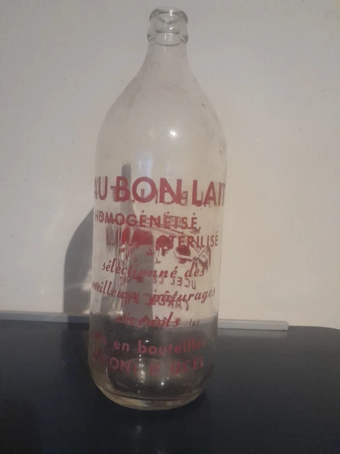ANCIENNE BOUTEILLE "AU BON LAIT" UCEL LE PONT Ardèche Cevennes Aubenas ...