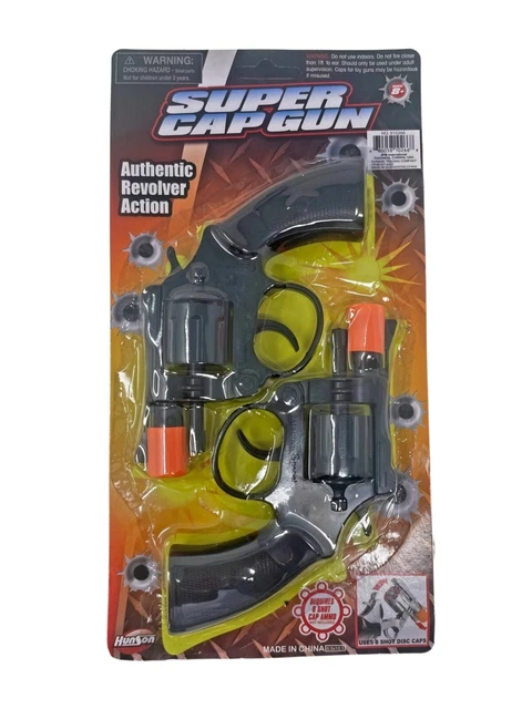 2PC 8-RING SHOT Cap Revolver Guns Police Detective Pretend Play Kids ...