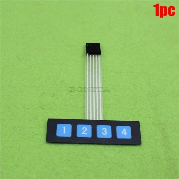 MEMBRANE SWITCH SLIM Control Panel Keypad Keyboard 1X4 Key Matrix Ic ...