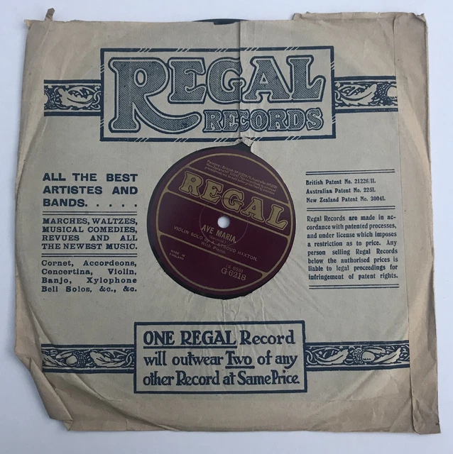 A. STROUD HAXTON Ave Maria 10" Shellac Violin Solo UK 78rpm 78 +Melody ...