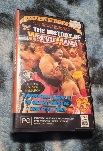 THE HISTORY OF Wrestlemania VHS 1994 WWF WWE Macho Hogan Studd Andre Snuka Orton $49.99 ...