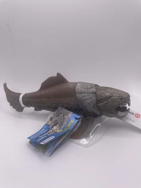 SCHLEICH DUNKLEOSTEUS ARMOURED Fish 8.5" Figure Jointed Jaw Dinosaurs ...