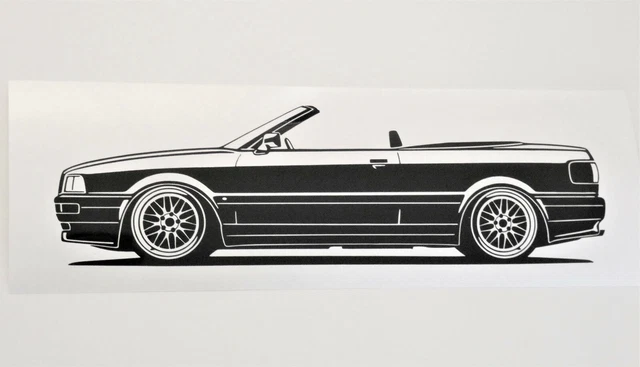 AUDI 80 CABRIO Typ 89/ Audi 80 Cabrio mit BBS/ Aufkleber 2 Sticker ...