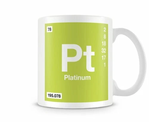 PERIODIC TABLE OF Elements 78 - Platinum Symbol Mug by BWW Print Ltd ...